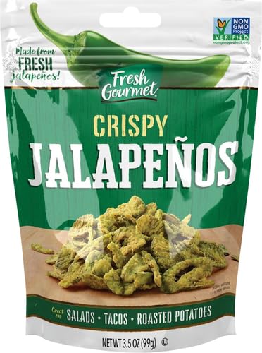 Fresh Gourmet Crispy Lightly Salted Jalapenos | Low Carb | Crunchy Snack and Salad Topper | 3.5 Ounce, Pack of 6