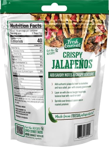 Fresh Gourmet Crispy Lightly Salted Jalapenos | Low Carb | Crunchy Snack and Salad Topper | 3.5 Ounce, Pack of 6