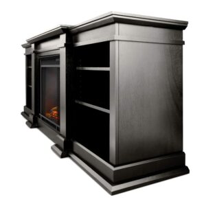 Real Flame Fresno G1200-X-B Entertainment Unit in Black with Electric Fireplace