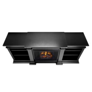 Real Flame Fresno G1200-X-B Entertainment Unit in Black with Electric Fireplace