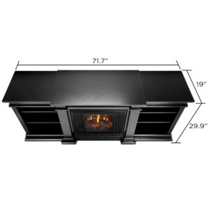 Real Flame Fresno G1200-X-B Entertainment Unit in Black with Electric Fireplace