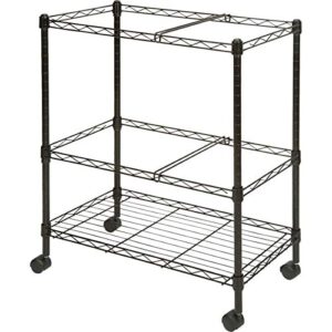 Lorell® Mobile Wire File Cart, 2-Tier, Black