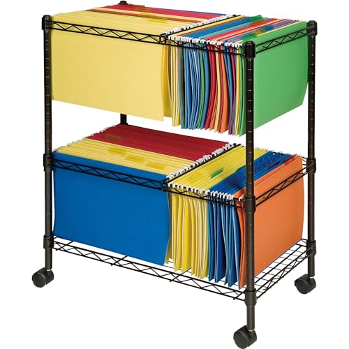 Lorell® Mobile Wire File Cart, 2-Tier, Black