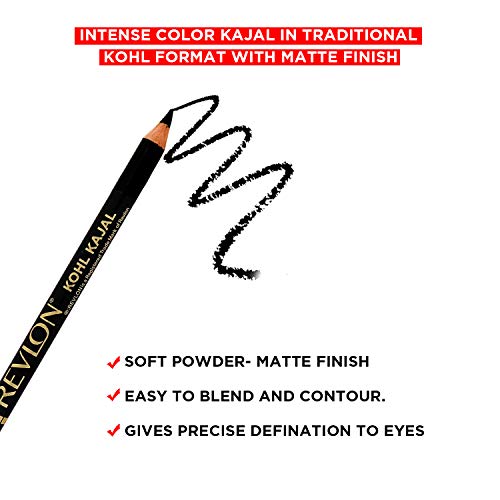 Revlon Kohl Kajal Eye Liner Pencil Black, 1.14g