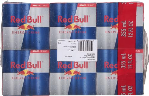 Red Bull Energy Drink, 12 Fl Oz, 24 Cans (6 Packs of 4)