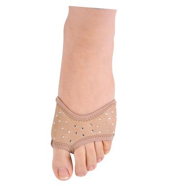 Neoprene Half Sole Lyrical Dance Footwear in Tan with Rhinestones Medium