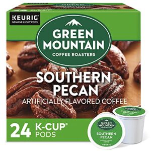 green mountain coffee roasters southern pecan, single-serve keurig k-cup pods, flavored light roast, 24 count