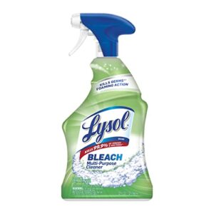 lysol multi-purpose cleaner sanitizing and disinfecting spray with bleach, all purpose cleaning spray for bathrooms and kitchens, 32oz