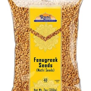 Rani Fenugreek (Methi) Seeds Whole 7oz (200g) Trigonella foenum graecum ~ All Natural | Vegan | Gluten Friendly | Non-GMO| Kosher | Indian Origin, used in cooking & Ayurvedic spice