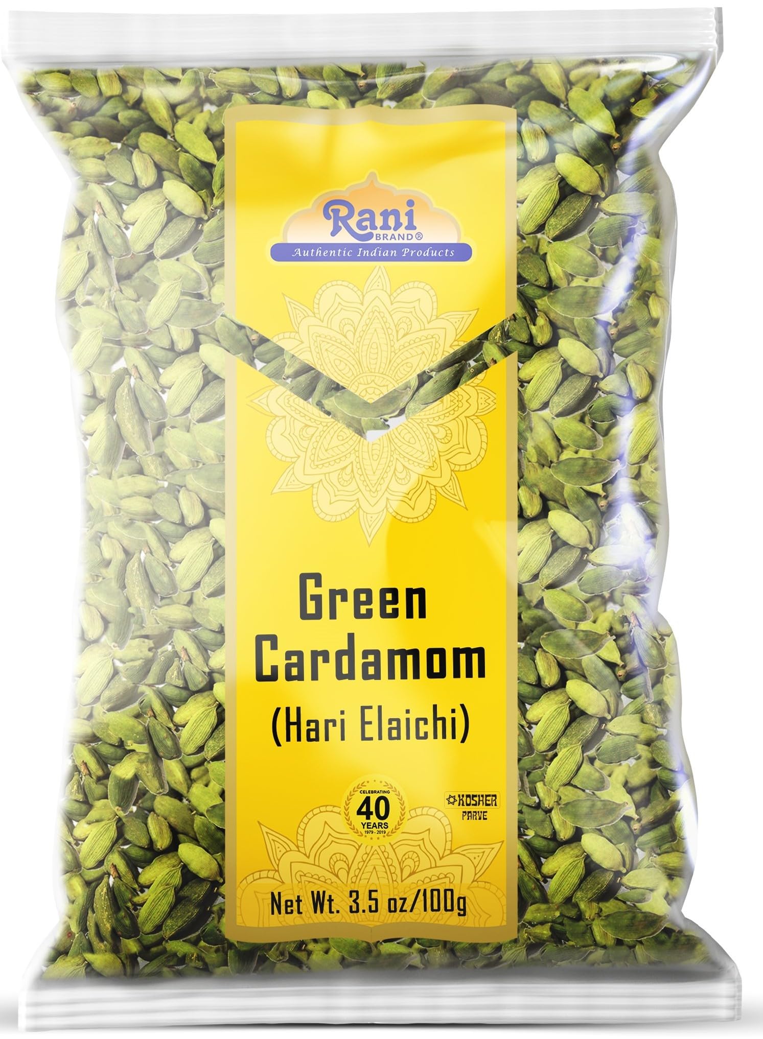 Rani Green Cardamom Pods Spice (Hari Elachi) 3.5oz (100g) ~ All Natural | Vegan | Gluten Friendly | NON-GMO | Product of India