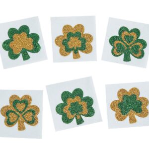 Glitter Shamrock Tattoo Stickers Pack of 12