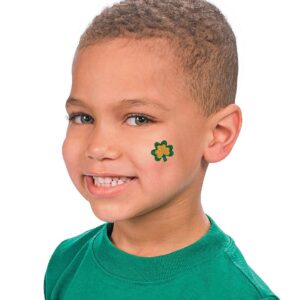 Glitter Shamrock Tattoo Stickers Pack of 12