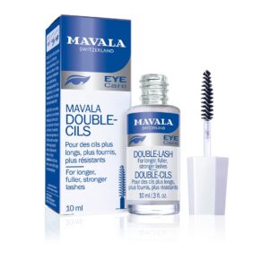 mavala double lash nutritive eyelash serum for the appearance of longer lashes, natural looking, denser lashes + eyebrows, 0.3 ounce bottle (1 pack)