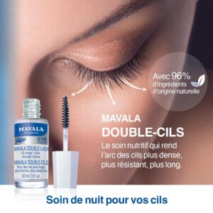 Mavala Double Lash Nutritive Eyelash Serum for the Appearance of Longer Lashes, Natural Looking, Denser Lashes + Eyebrows, 0.3 Ounce Bottle (1 Pack)