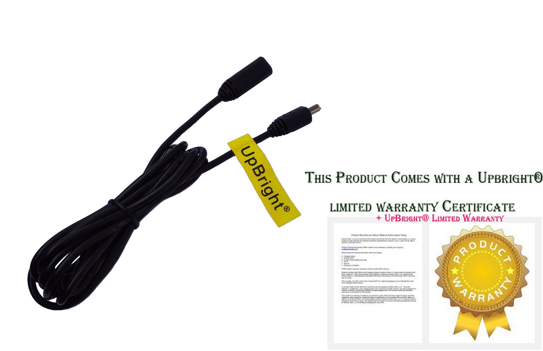 UpBright 2-Pin 6 ft Extension Cord Cable Compatible with Okin Limoss Tranquil Ease Lift Chair Recliner Power Supply Connect Between Motor PD13 65447 SP2-B2 PD18 79065 Tranquil SW-0209 SW-2621 ASW0081