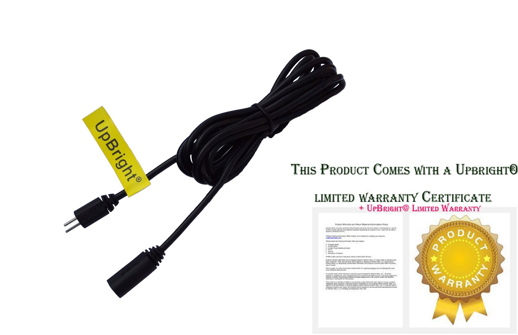 UpBright 2-Pin 6 ft Extension Cord Cable Compatible with Okin Limoss Tranquil Ease Lift Chair Recliner Power Supply Connect Between Motor PD13 65447 SP2-B2 PD18 79065 Tranquil SW-0209 SW-2621 ASW0081