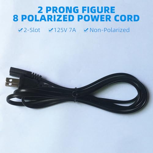 Parts Express Replacement AC Power Cord AC Power Cord for Xbox One S/X, Xbox Series X/S Sony PS4 2 Prong TV Power Cord Compatible for Printer, Monitor, Game Console DVR Chassis and Fans