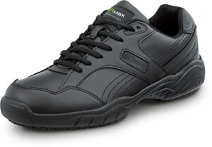 sr max dover, women's, black, athletic style soft toe slip resistant work shoe (9.5 m)