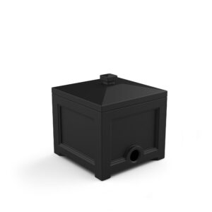 mayne fairfield garden hose bin - black - 17in l x 17in w x 18in h - holds up to 100 ft. of standard garden hose (5858-b)