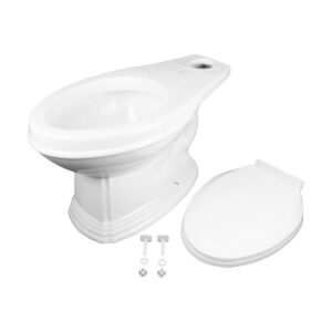 Renovators Supply Sheffield Corner Elongated Toilet Bowl - Heavy Duty 2-Piece Oval Toilet in White - WaterSense Dual Flush with Slow Close Toilet Seat - Grade A, Porcelain Scratch and Stain Resistant