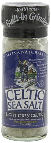 Celtic Sea Salt, Light Grey Grinder, 3 oz White