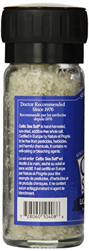 Celtic Sea Salt, Light Grey Grinder, 3 oz White