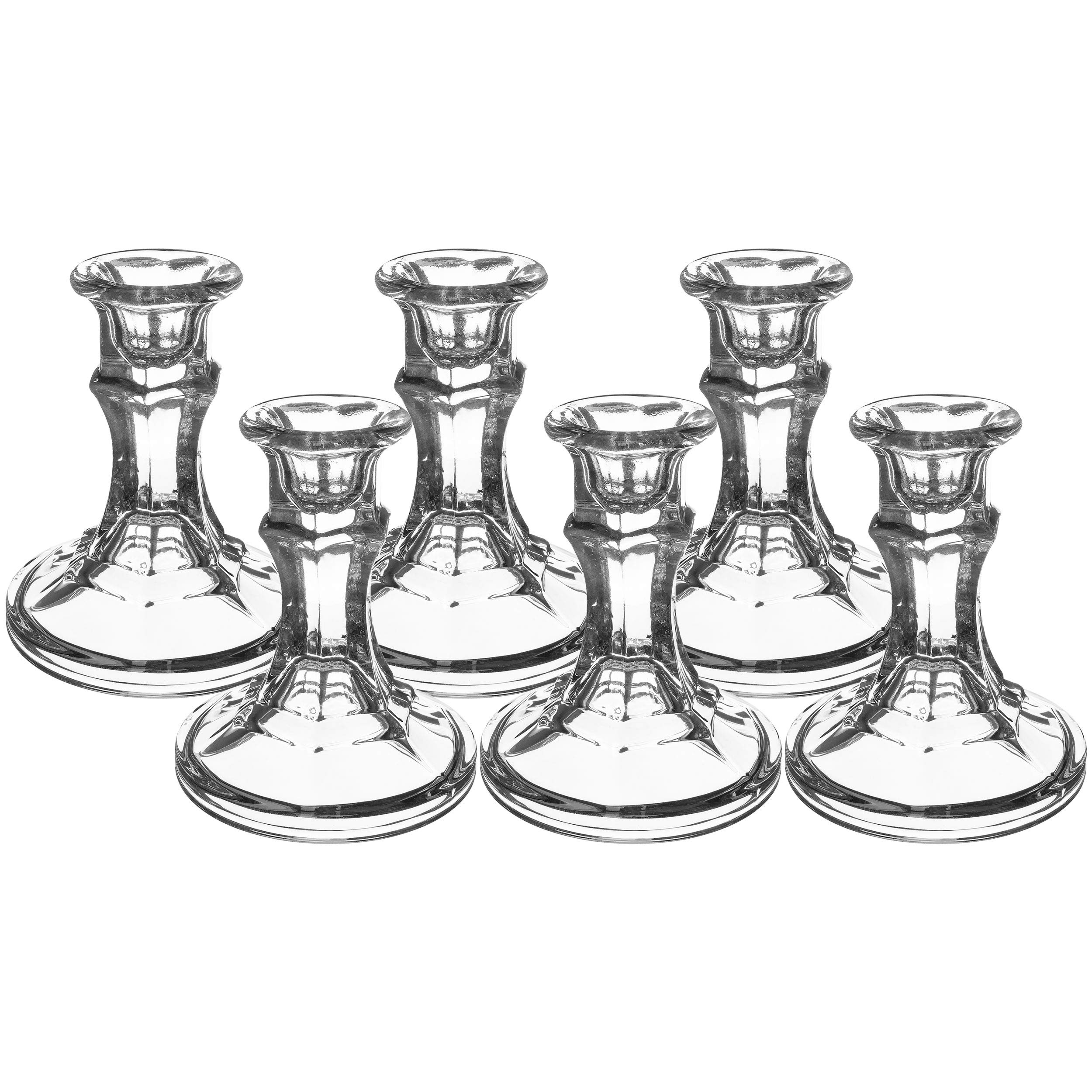 4" Candlestick Holders - Stems/Base For Redneck Wine Glass - 6 Pack CS-6pk