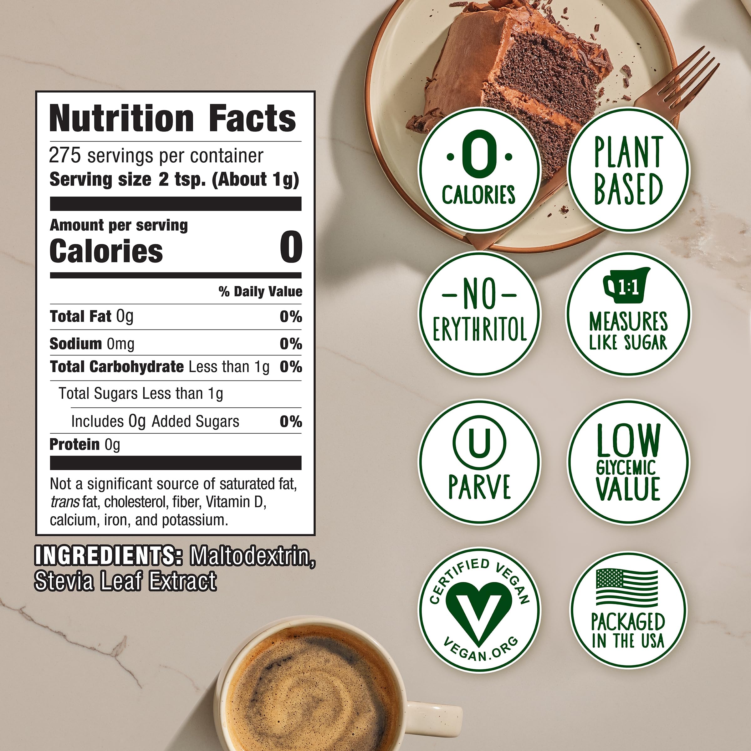 Stevia In The Raw Bakers Bag, Plant Based Zero Calorie Sweetener, No Added Flavors or erythritol, Sugar-free Sugar Substitute for Baking, Suitable For Diabetics, Vegan, Gluten-Free, 9.7Oz Bag (Pack of 1)