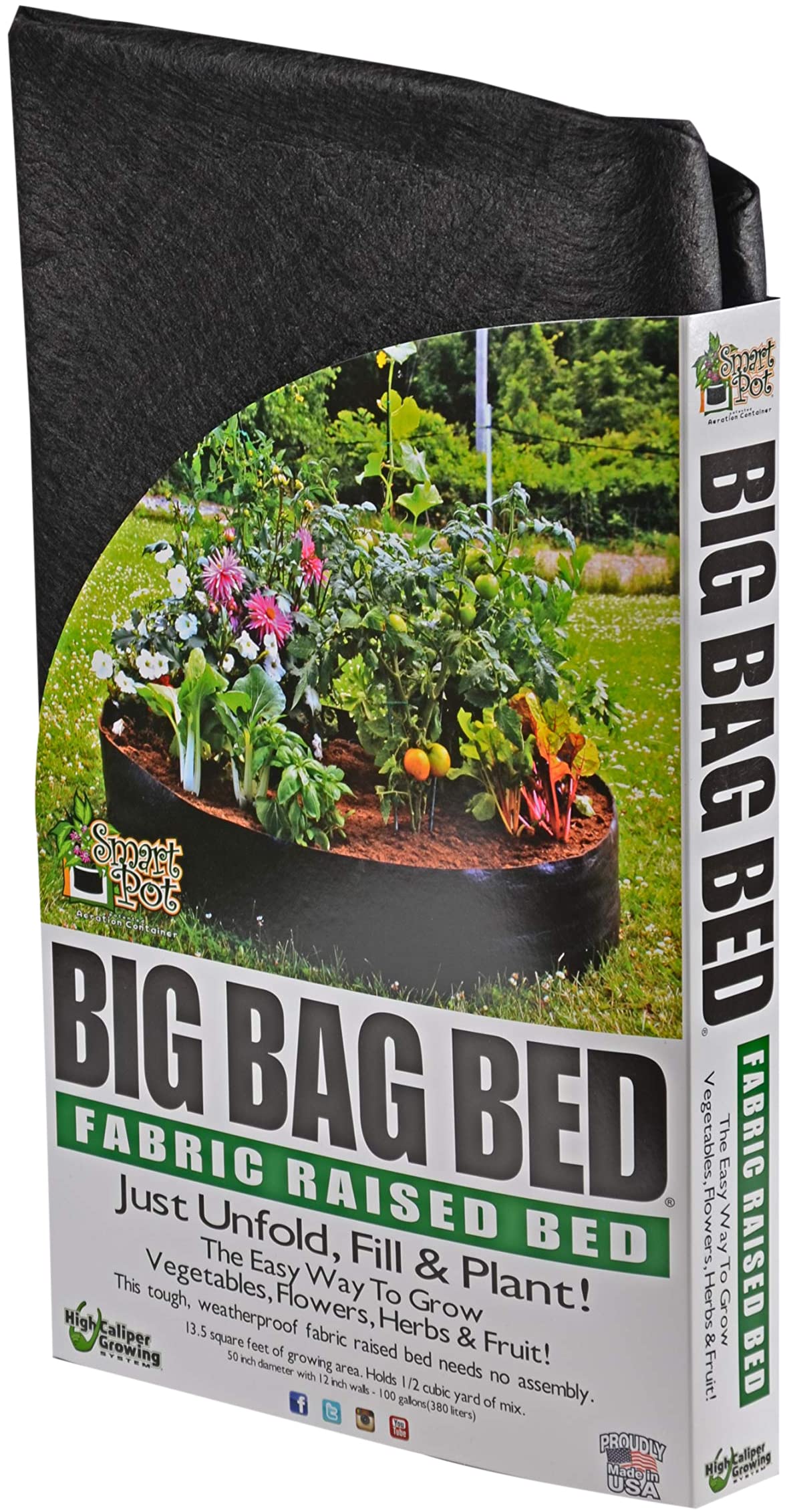 Smart Pot 100511247 Big Bag Fabric Raised Bed, Original, Black