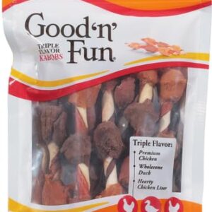 Good'N'Fun Triple Flavored Rawhide Kabobs For Dogs, 4-Ounce