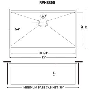 Ruvati 32-inch Workstation Ledge Undermount 16 Gauge Stainless Steel Kitchen Sink Single Bowl - RVH8300