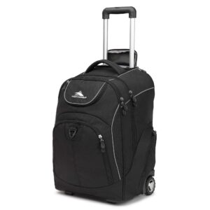 high sierra powerglide wheeled backpack, black, one size