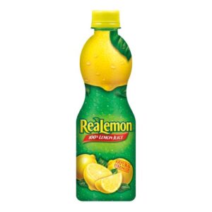 realemon 100% lemon juice, 8 fluid ounce bottle.