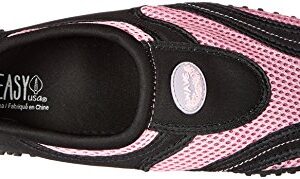 Womens Water Shoes Aqua Socks Pool Beach ,Yoga,Dance and Exercise (10, Black/Pink 1185L)