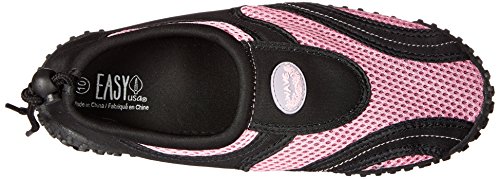 Womens Water Shoes Aqua Socks Pool Beach ,Yoga,Dance and Exercise (10, Black/Pink 1185L)