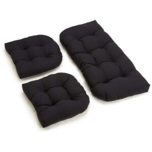 blazing needles twill settee group cushions, black, set of 3