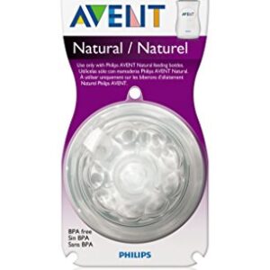 Philips AVENT BPA Free Natural Slow Flow Nipples, 2-Pack.