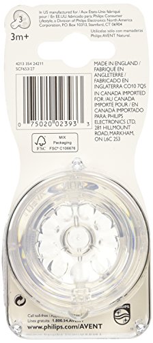 Philips AVENT BPA Free Natural Medium Flow Nipples, 2-Pack