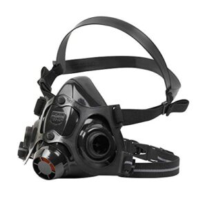 north by honeywell 7700 series niosh-approved half mask silicone respirator, medium (770030m), black