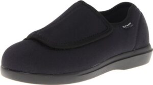 propét womens cush 'n foot slipper, black, 9 us