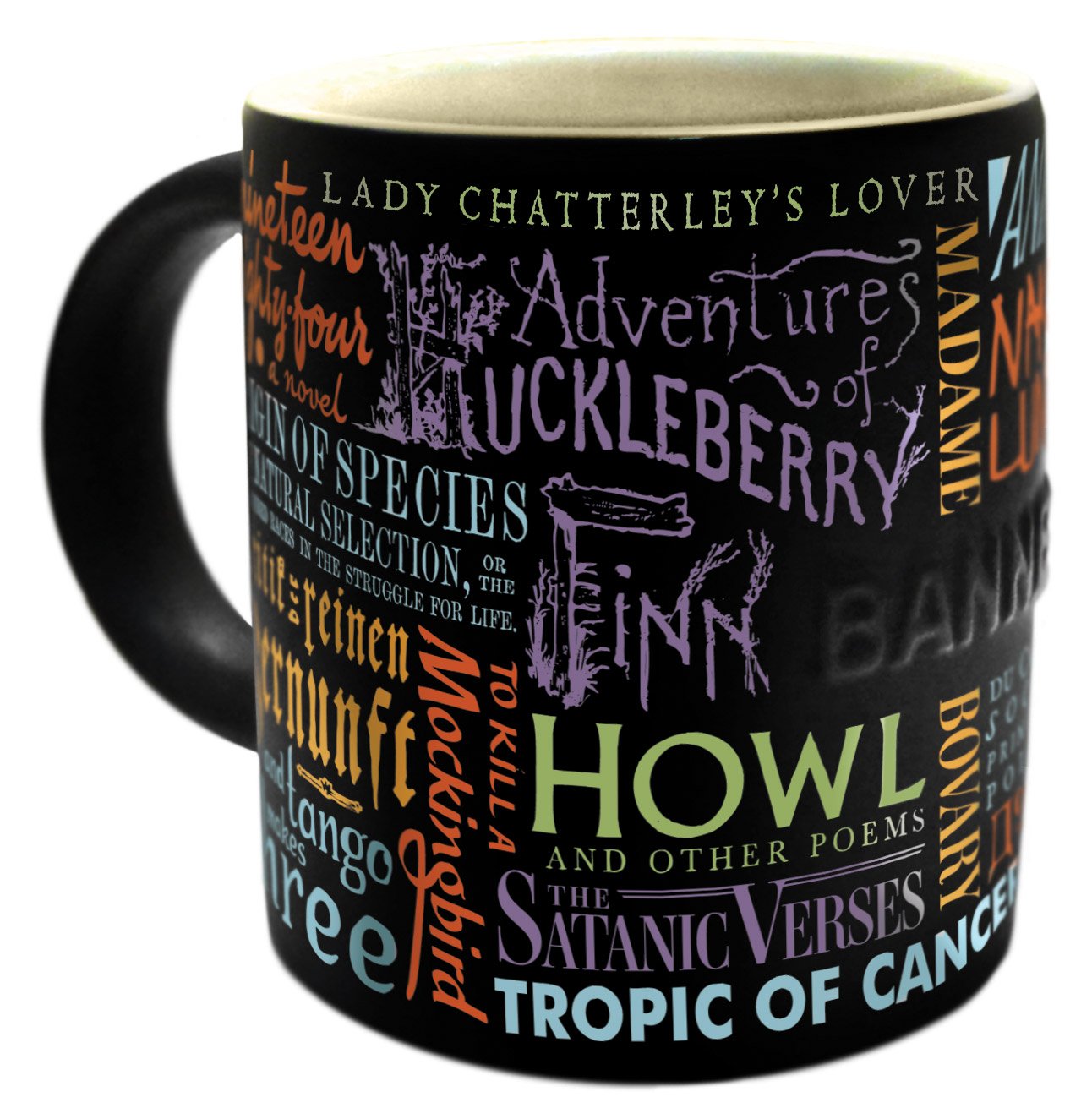 The Unemployed Philosophers Guild Banned Book Coffee Mug - Colorfully Lists 24 Famously Banned Books, Comes in a Fun Gift Box, 12 oz