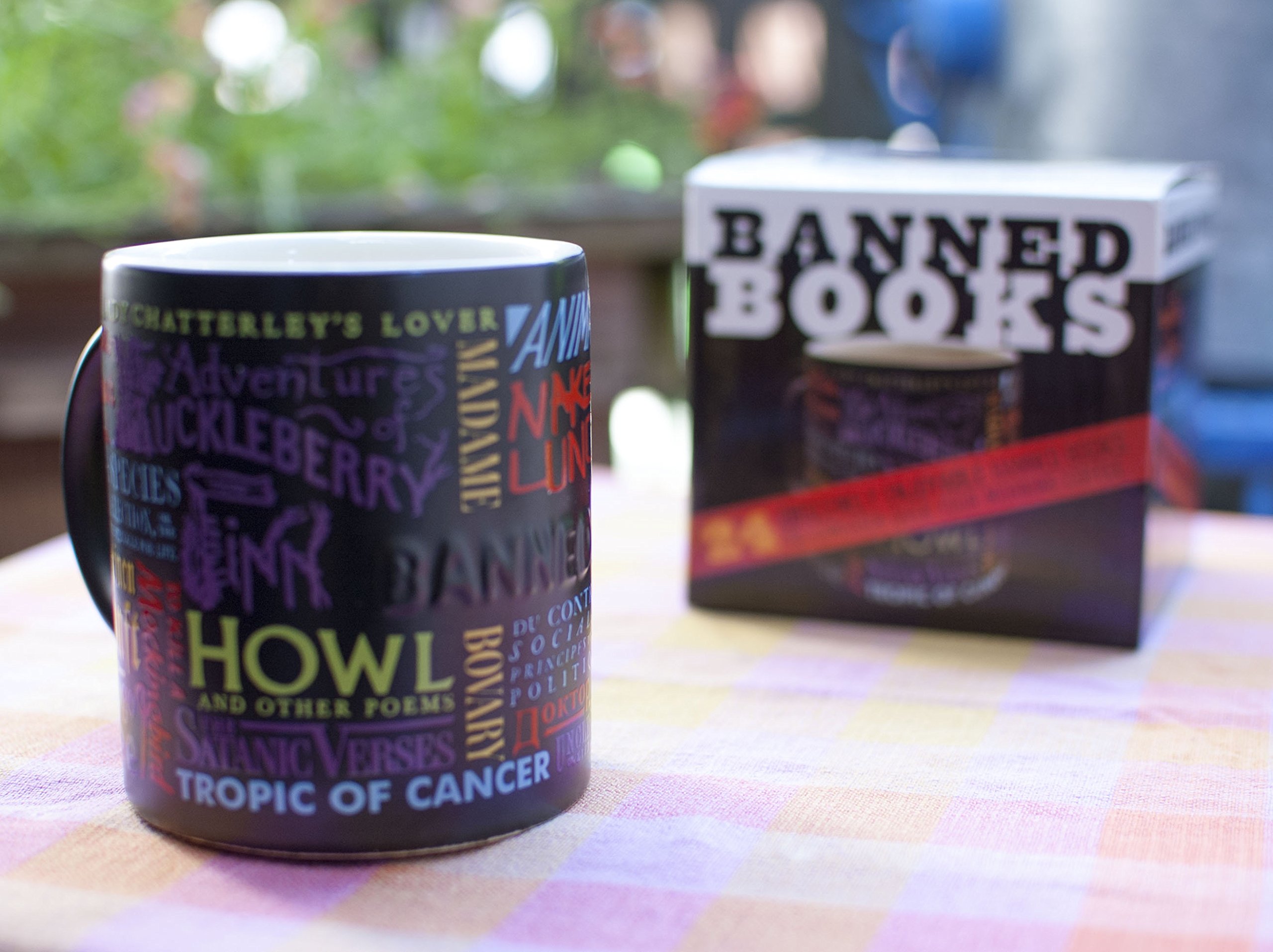 The Unemployed Philosophers Guild Banned Book Coffee Mug - Colorfully Lists 24 Famously Banned Books, Comes in a Fun Gift Box, 12 oz