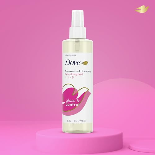 Dove Non-Aerosol Hairspray Gloss & Control for Extra Strong Hold Hairspray Protects Against Damp or Humid Conditions 9.25 oz