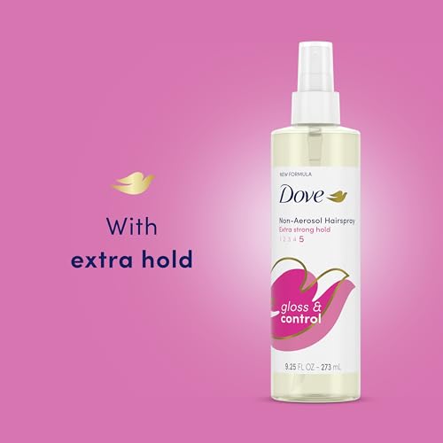 Dove Non-Aerosol Hairspray Gloss & Control for Extra Strong Hold Hairspray Protects Against Damp or Humid Conditions 9.25 oz