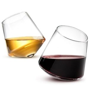 Sempli Cupa-Vino Clear Aerating Wine Glasses, Set of 2 in Gift Box