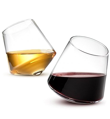 Sempli Cupa-Vino Clear Aerating Wine Glasses, Set of 2 in Gift Box