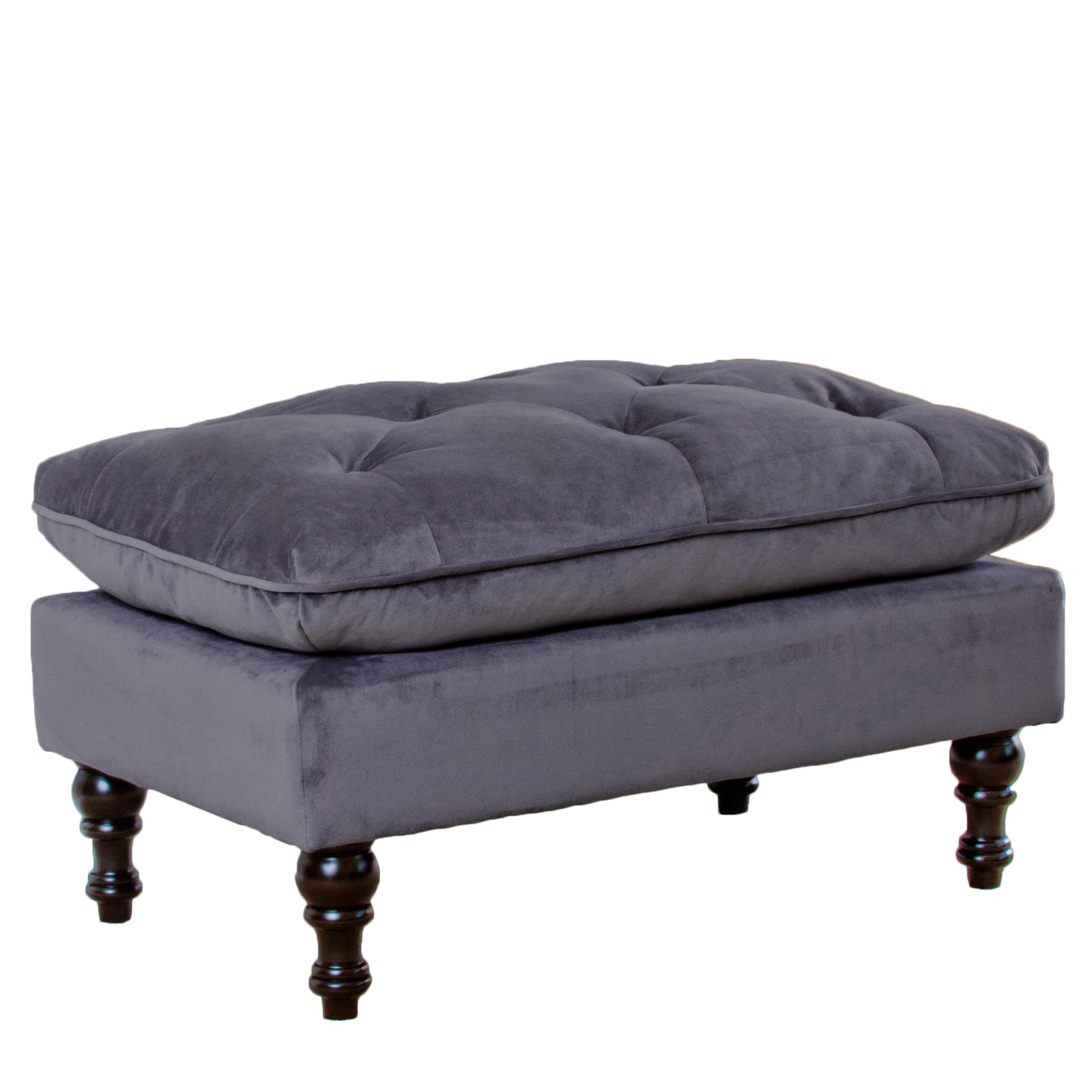 Christopher Knight Home Jeremy Tufted Fabric Ottoman, Grey