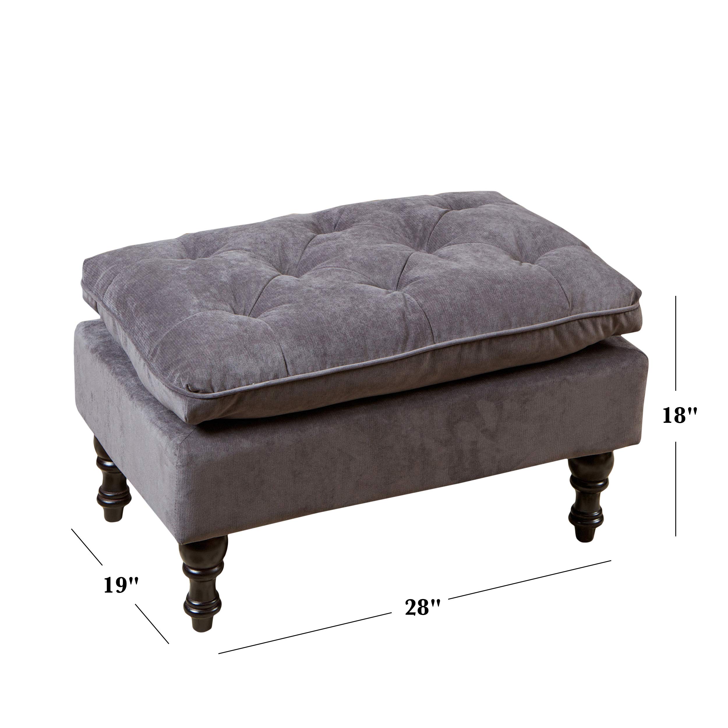 Christopher Knight Home Jeremy Tufted Fabric Ottoman, Grey