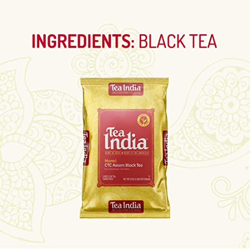 Tea India CTC Assam Loose Leaf Black Tea Strong, Full-Bodied Flavorful Blend Of Premium Black Tea Made with Natural Ingredients Traditional Indian Tea Caffeinated Iced Tea Breakfast Tea (32 Ounce)