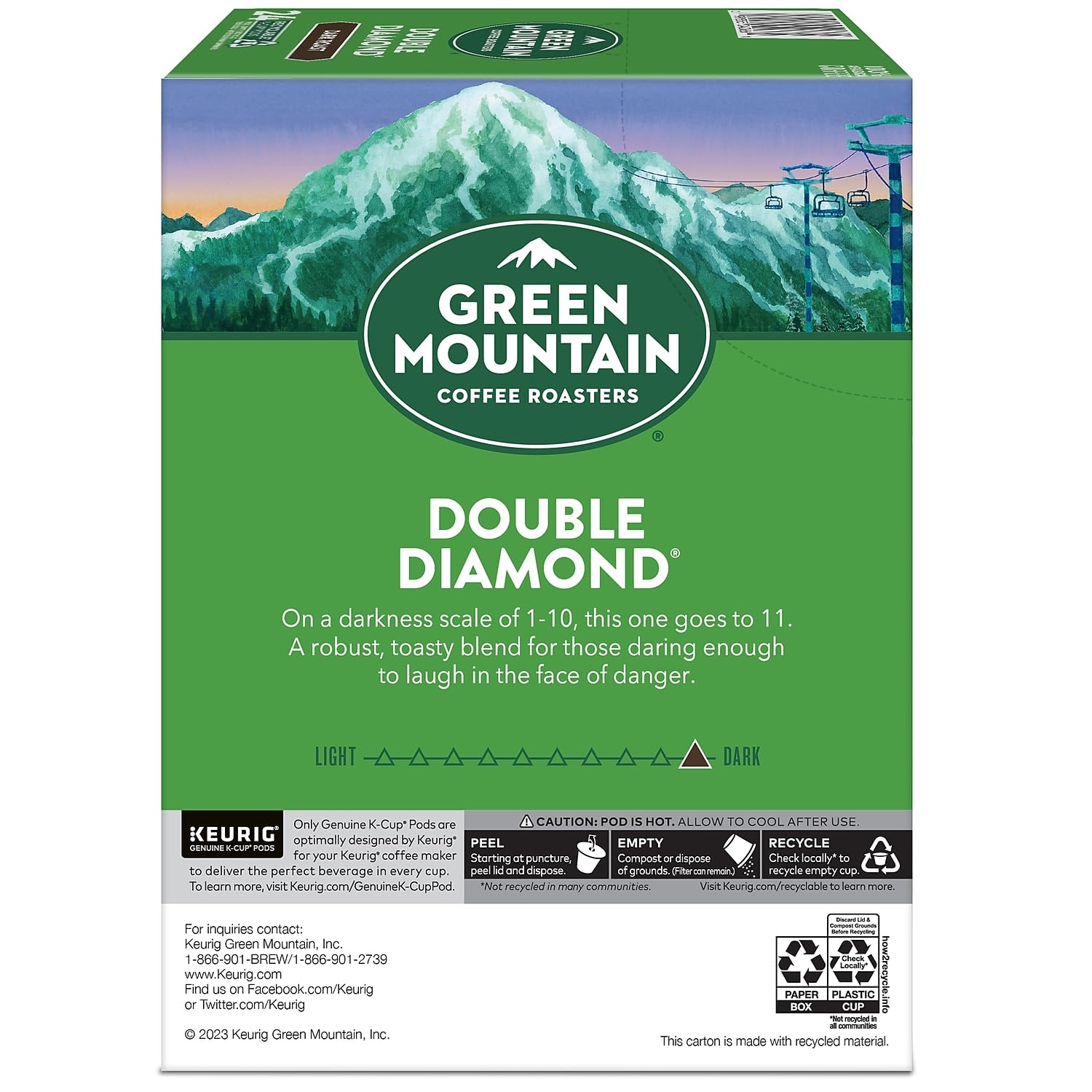 Green Mountain Coffee Roasters Double Diamond, Single-Serve Keurig K-Cup Pods, Dark Roast Coffee Pods, 96 Count